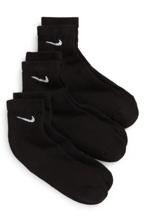 Nike Everyday Cushion Ankle Socks 3 Pack - 010 Black/white