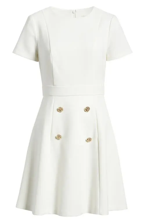 Eliza J Button Detail Fit & Flare Dress