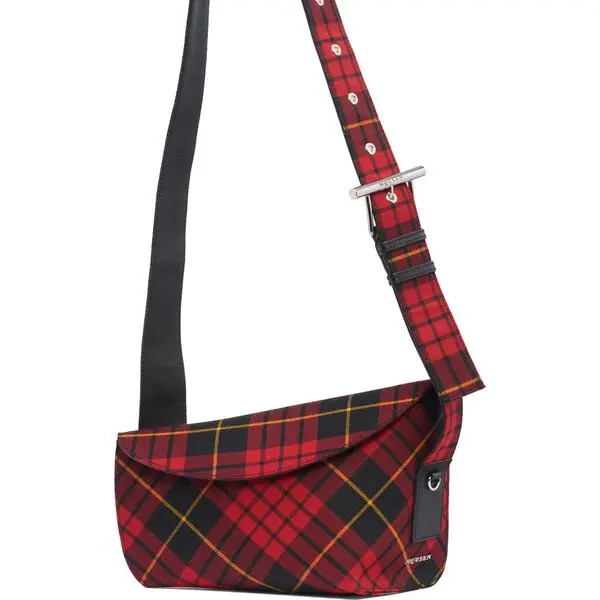 Alexander McQueen Large T-bar Sling Asymmetric Crossbody Bag - Multi Red/silver
