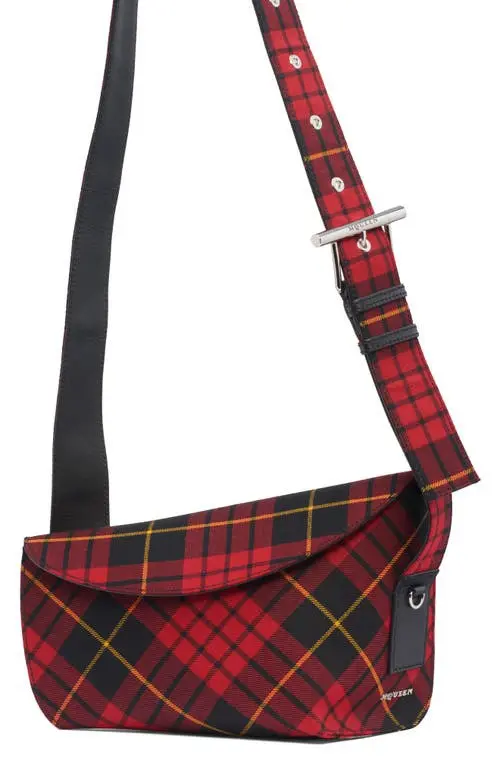 Alexander McQueen Large T-bar Sling Asymmetric Crossbody Bag - Multi Red/silver