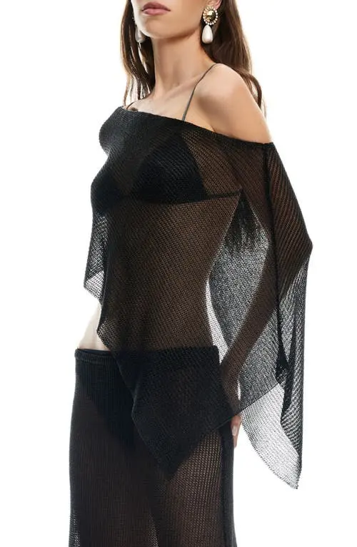 Lioness Luminous Asymmetric Sheer Poncho