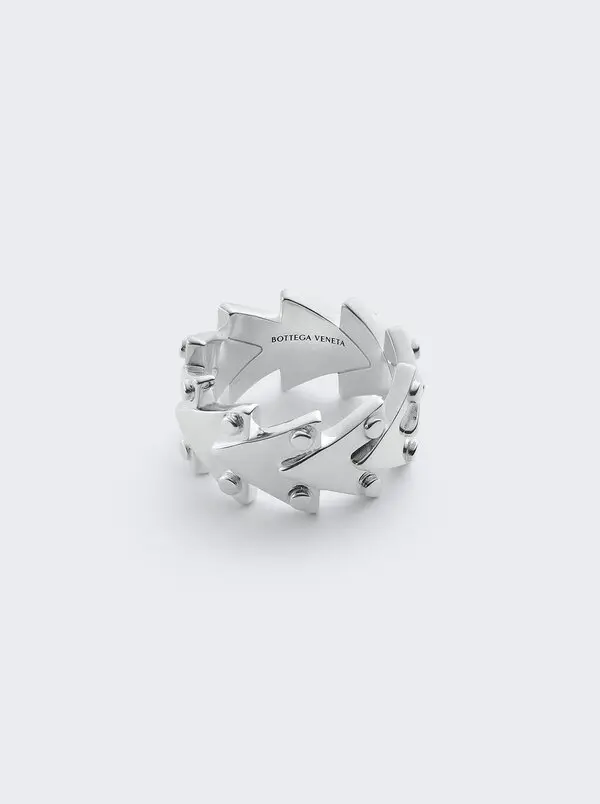 Bottega Veneta Rivet Sterling Ring - Silver