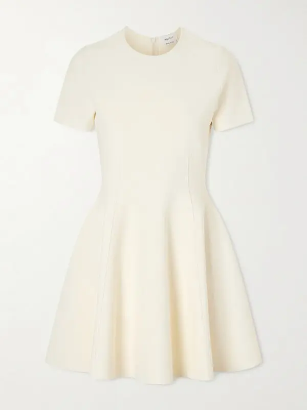 Alexander McQueen Stretch-crepe Mini Dress - Neutrals