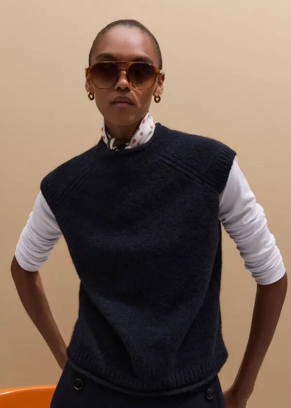 ME+EM Straight Alpaca Blend Layering Vest