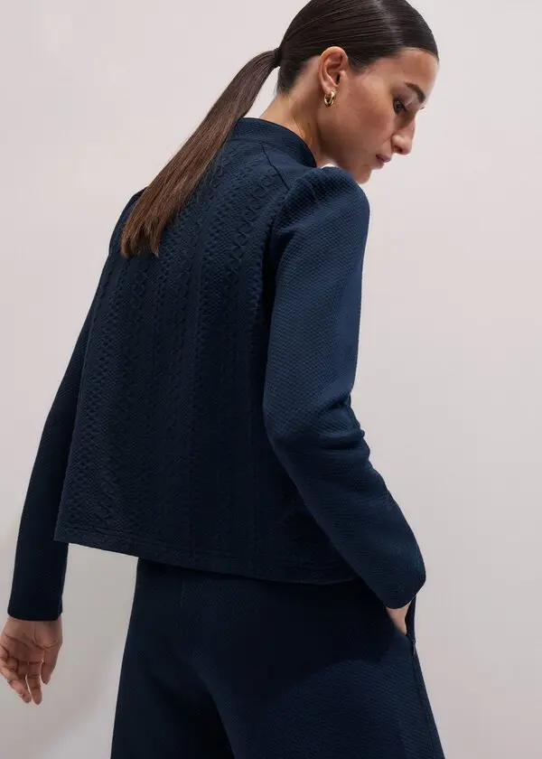 ME+EM Cable Jacquard Half-zip Top