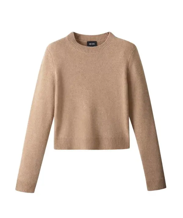 ME+EM Relaxed Cropped Cashmere Jumper - Camel Mélange