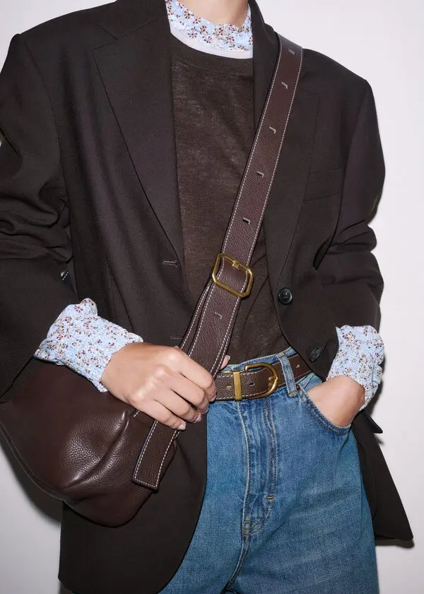 ME+EM Scallop Daisy Print Trim Detail Blouse With Tie - Blue Multi