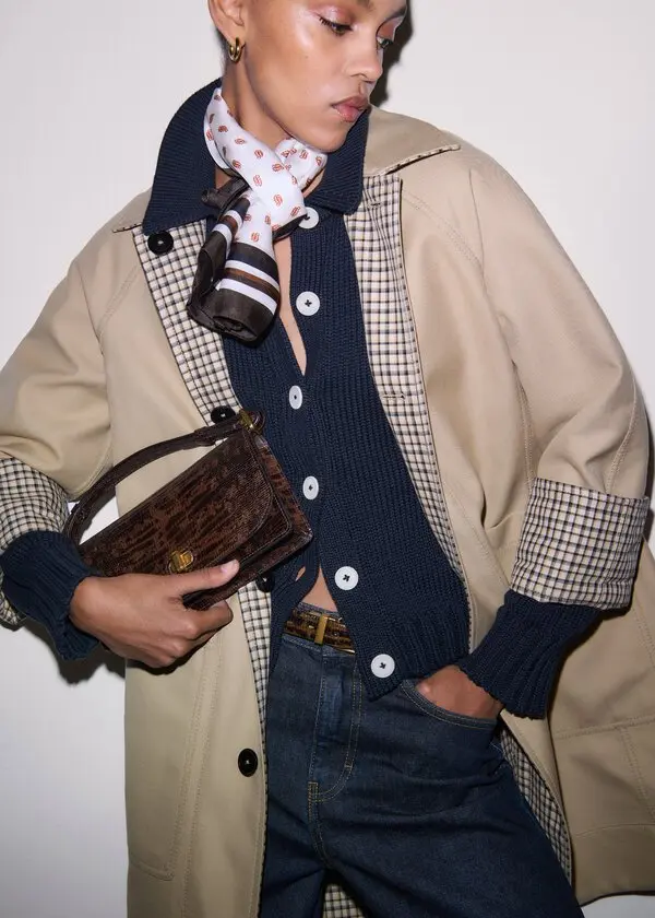 ME+EM Slim Collared Cardigan - Navy