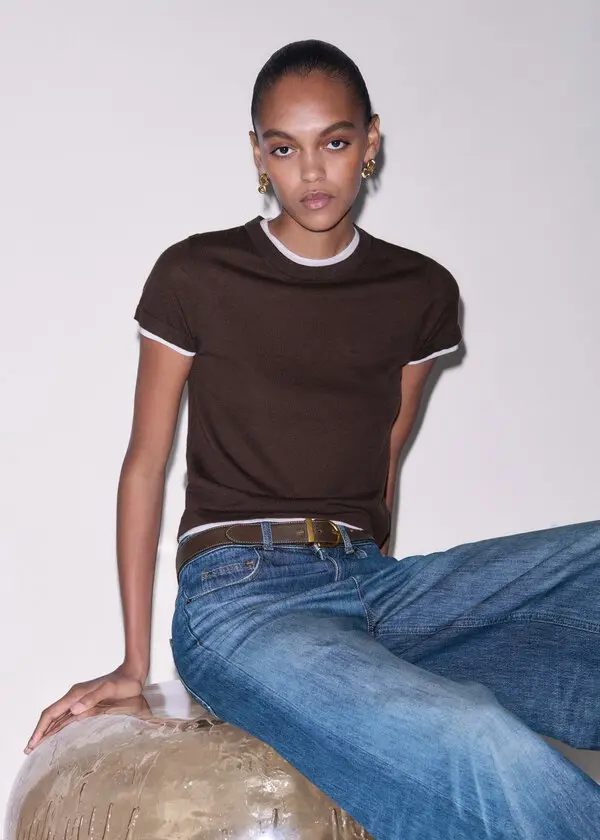 ME+EM Reversible Belt With Round Buckle - Hazelnut/dark Chocolate