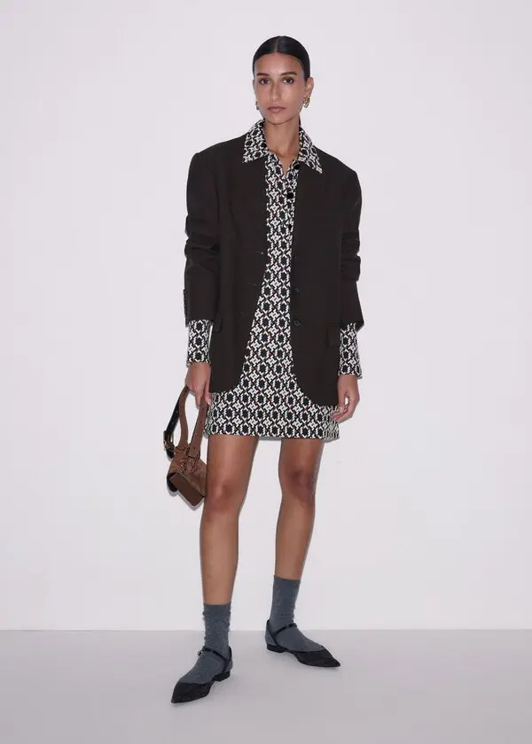 ME+EM Graphic Jacquard A-line Dress