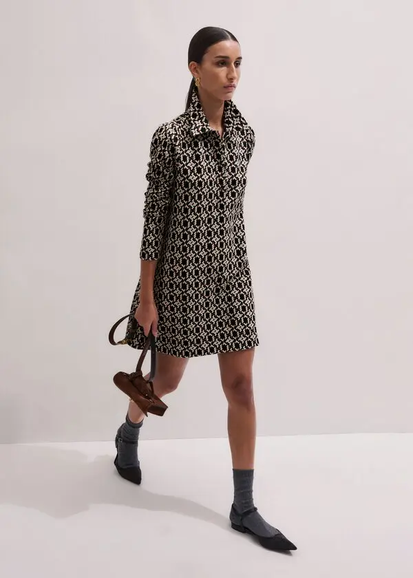 ME+EM Graphic Jacquard A-line Dress