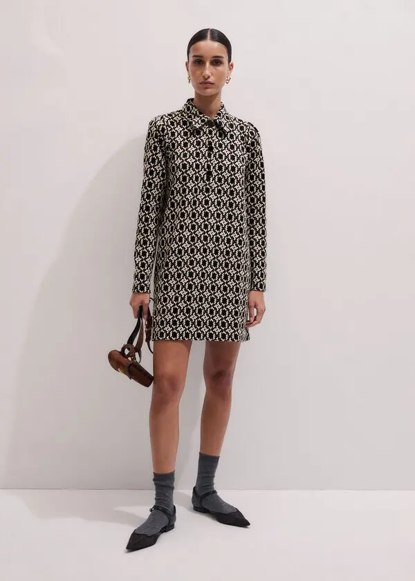 ME+EM Graphic Jacquard A-line Dress