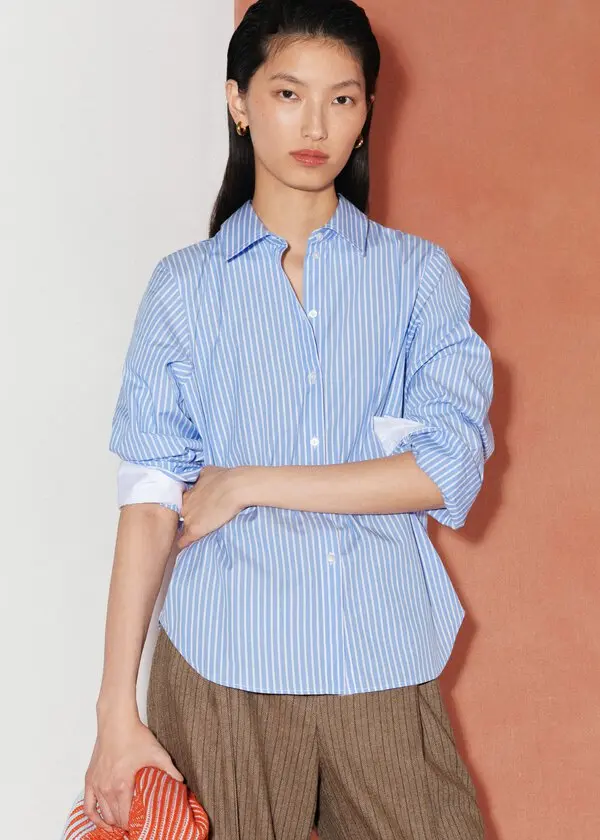 ME+EM Striped Double Cuff Shirt