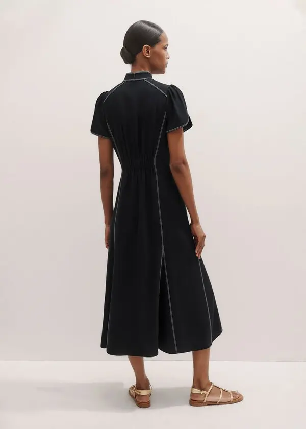 me and em contrast stitch midi dress Me+em Travel Tailoring Contrast Stitch Midi Dress