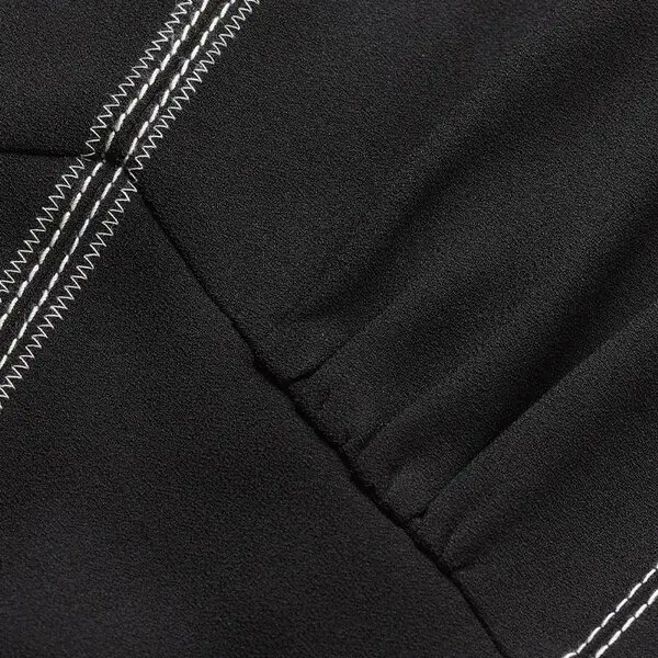 ME+EM Contrast Stitch Midi Dress - Black