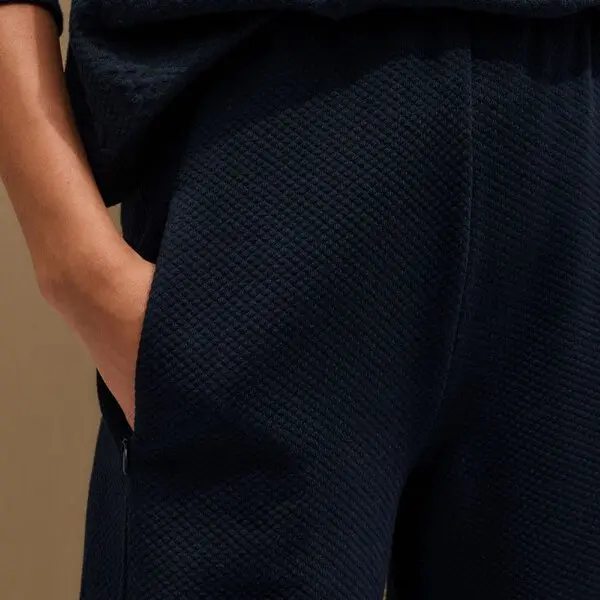 ME+EM Cable Jacquard Wide-leg Trousers - Navy