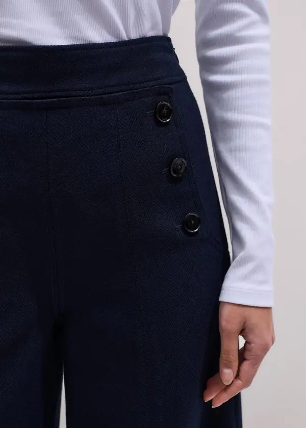 ME+EM Button Front Wide-leg Trousers