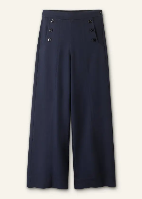 ME+EM Button Front Wide-leg Trousers