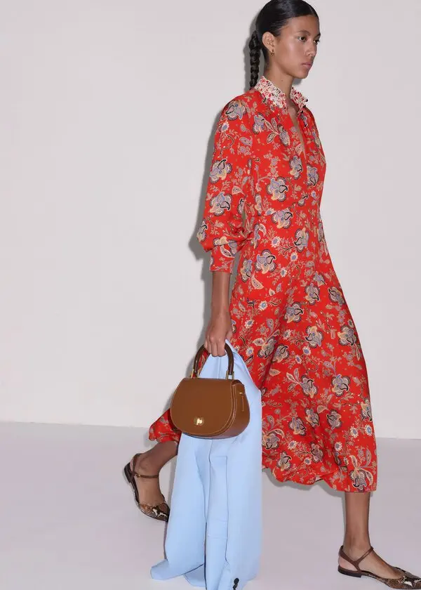 ME+EM Fit & Flare Paisley Print Maxi Dress