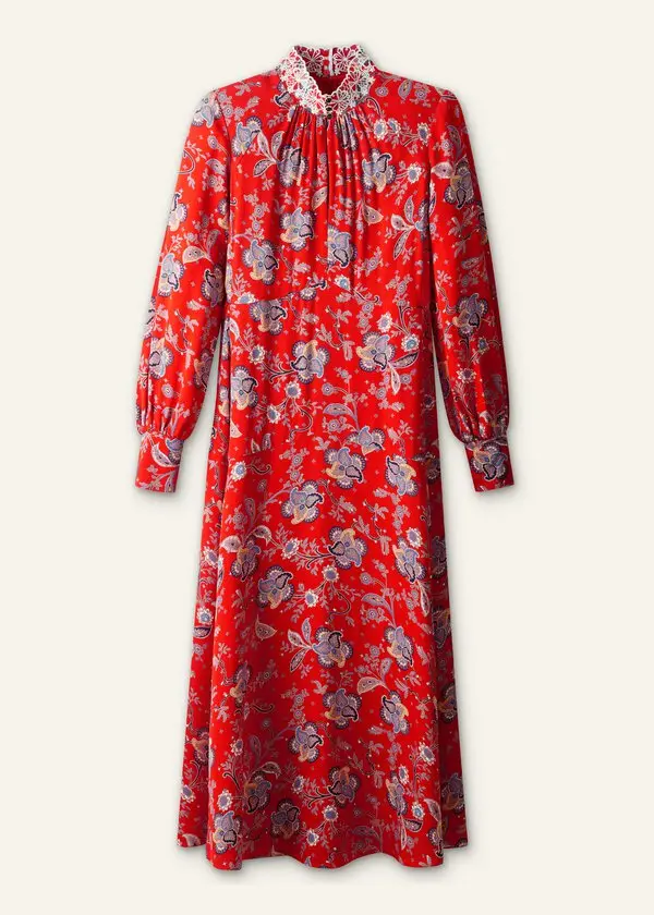 ME+EM Fit & Flare Paisley Print Maxi Dress