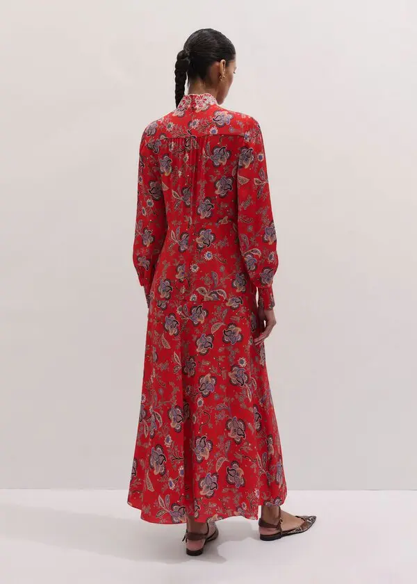 ME+EM Fit & Flare Ornate Paisley Print Maxi Dress Multi