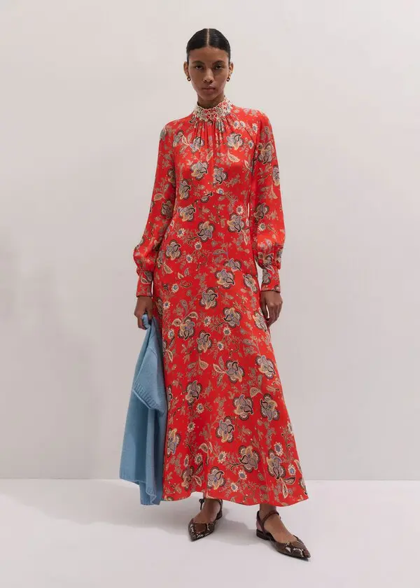 ME+EM Fit & Flare Ornate Paisley Print Maxi Dress Multi