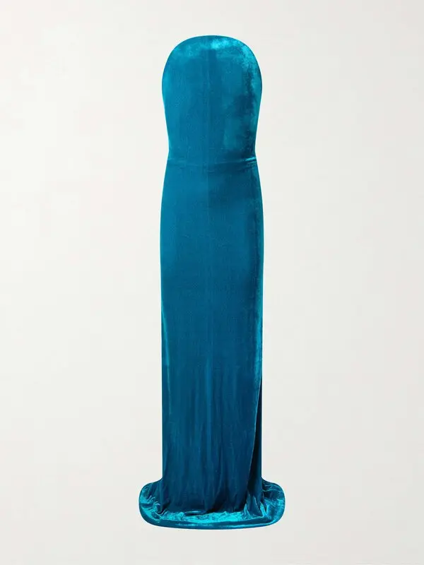Alaïa Strapless Velvet Gown