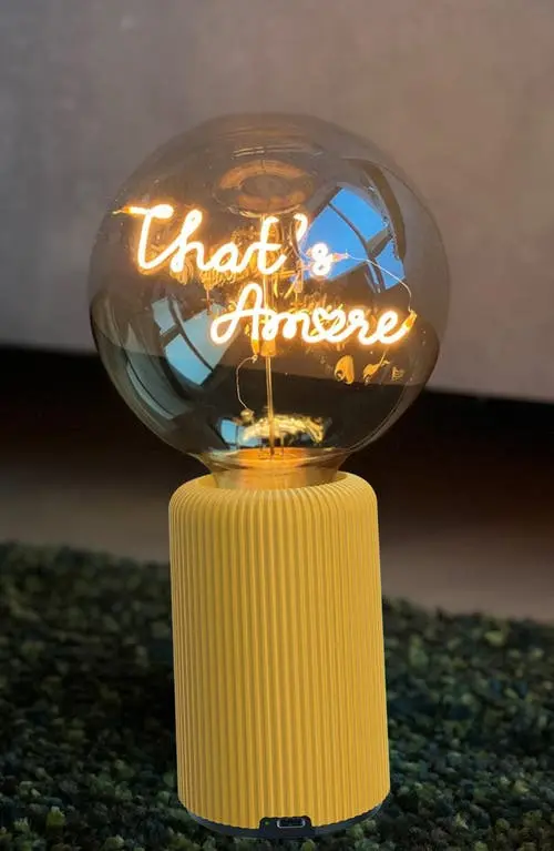 MESSAGE IN THE BULB That's Amore Bulb Portable Table Lamp