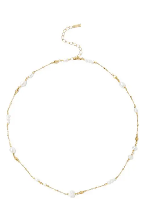 Chan Luu Freshwater Pearl Station Necklace - White Pearl
