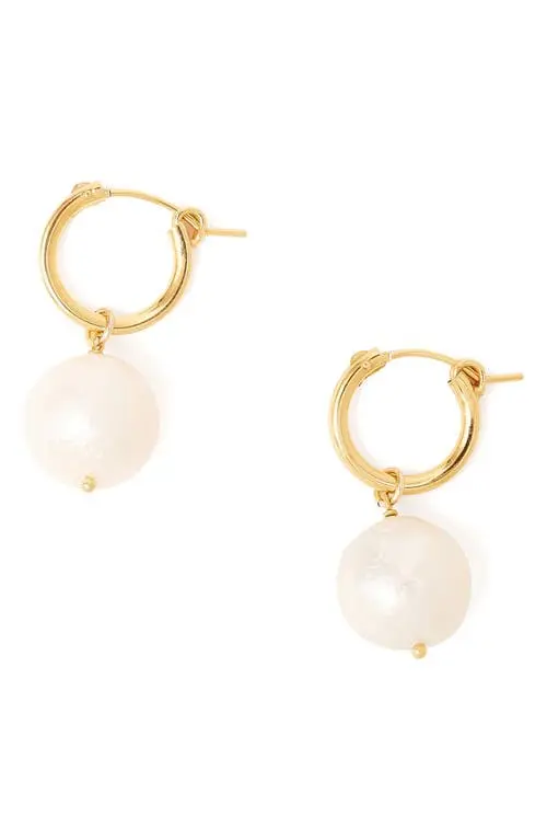 Chan Luu Baroque Freshwater Pearl Hoop Earrings - White Pearl