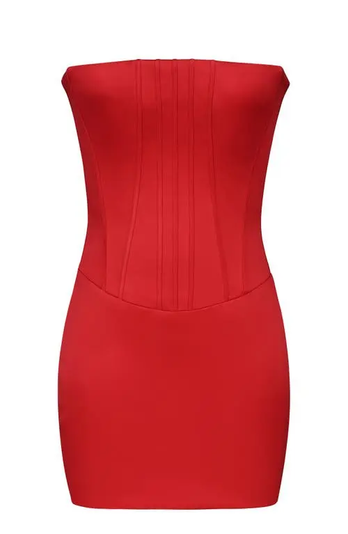 House Of Cb Laila Strapless Mini Dress - Red