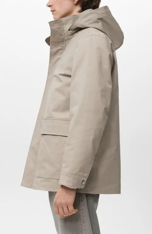 Mango Twill Parka With Removable Hood
