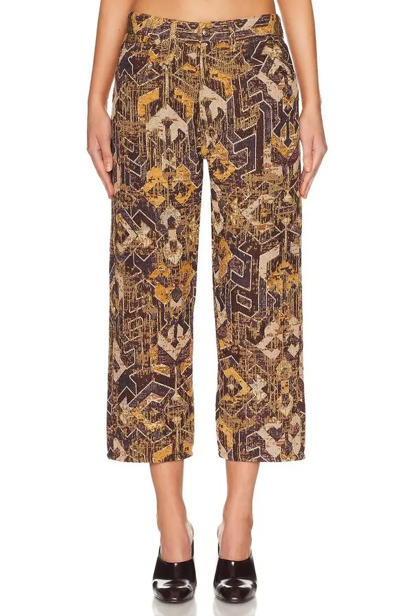 R13 X-bf Straight Leg - Geo Brown Jacquard