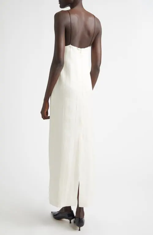 Brandon Maxwell The Bridges Wool & Silk Column Dress - Cream/black