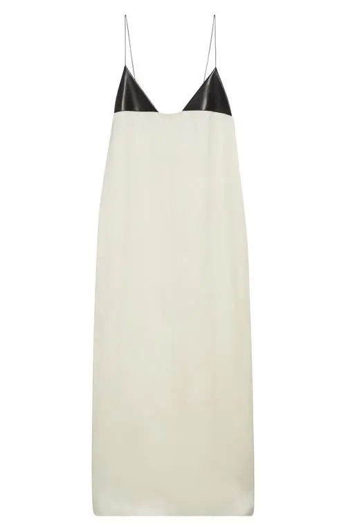 Brandon Maxwell The Bridges Wool & Silk Column Dress - Cream/black