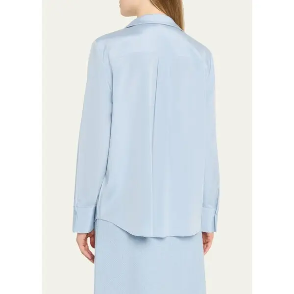 Lafayette 148 New York Pleated Button-down Shirt - Cloud