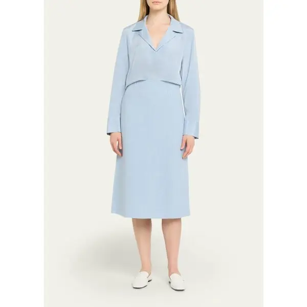 Lafayette 148 New York Pleated Button-down Shirt - Cloud