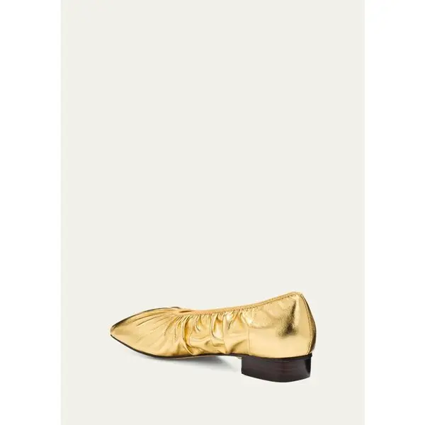 LOEFFLER RANDALL Tove Metallic Leather Ballerina Pumps