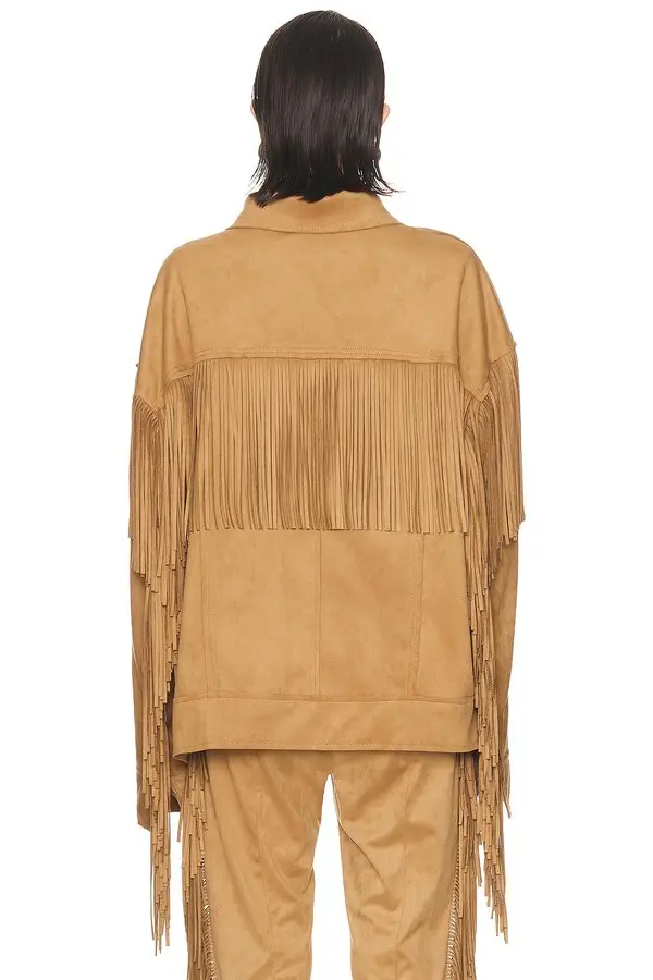 Norma Kamali Fringe Oversized Jacket - Camel
