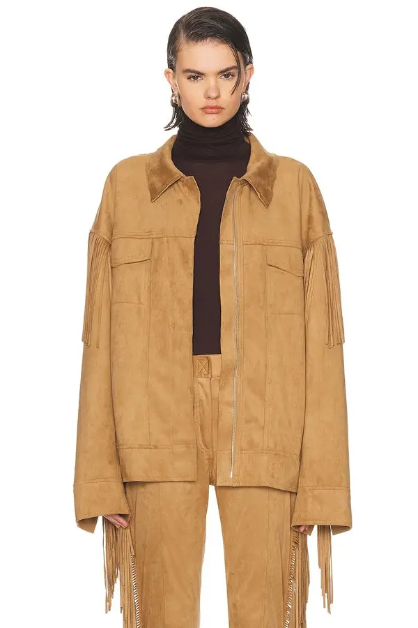 Norma Kamali Fringe Oversized Jacket