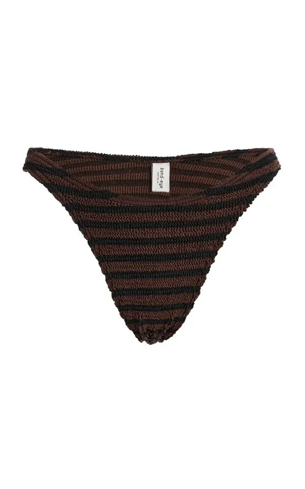 Bond Eye Scene Striped Bikini Bottom - Brown