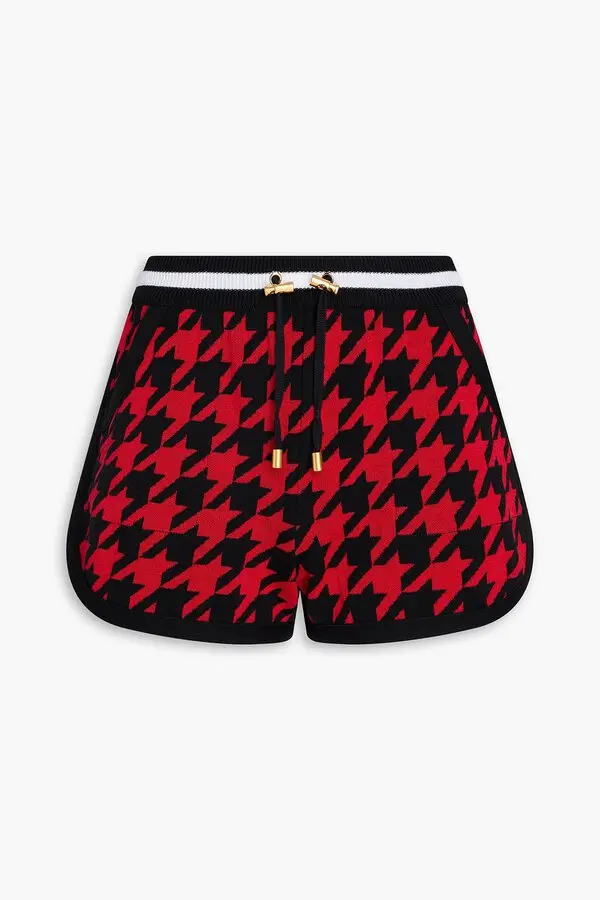 Balmain Houndstooth Merino Wool-blend Shorts