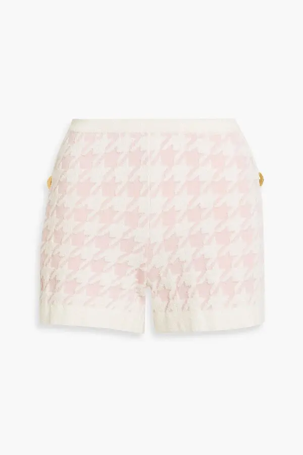 Balmain Houndstooth Jacquard-knit Shorts