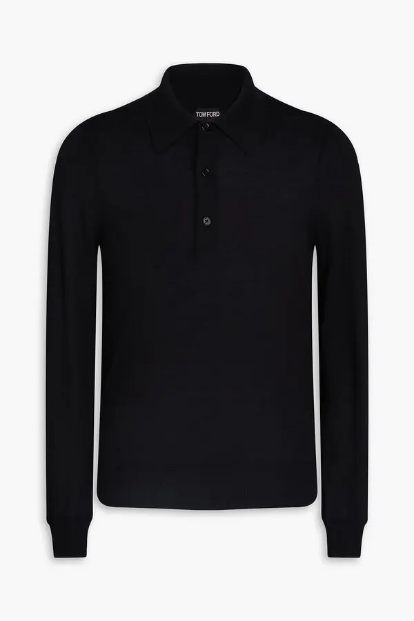 TOM FORD Cashmere And Silkblend Polo Sweater - Black