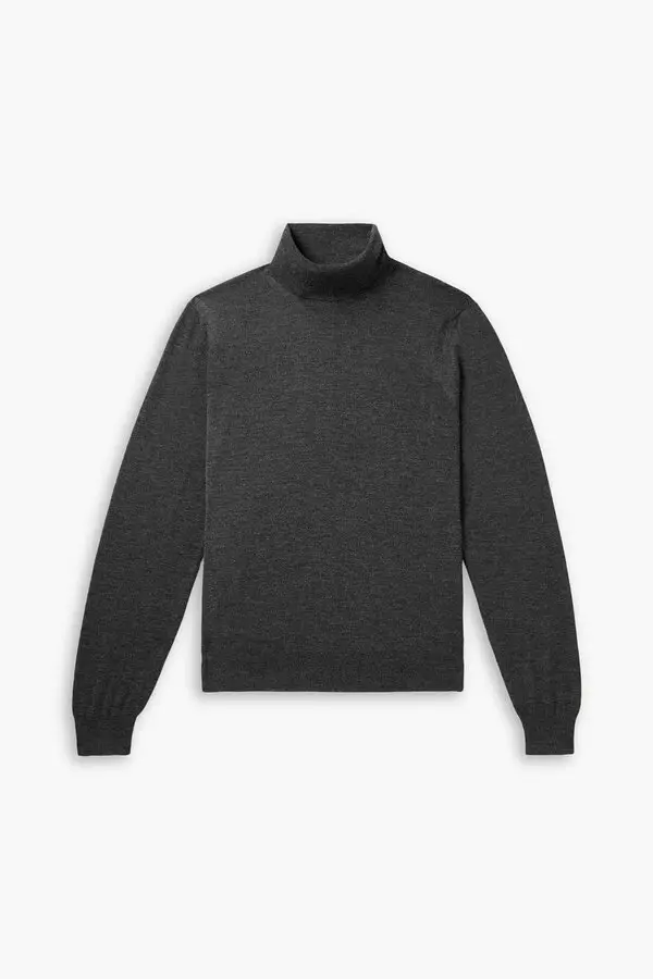 TOM FORD Cashmere And Silk-blend Turtleneck Sweater - Charcoal