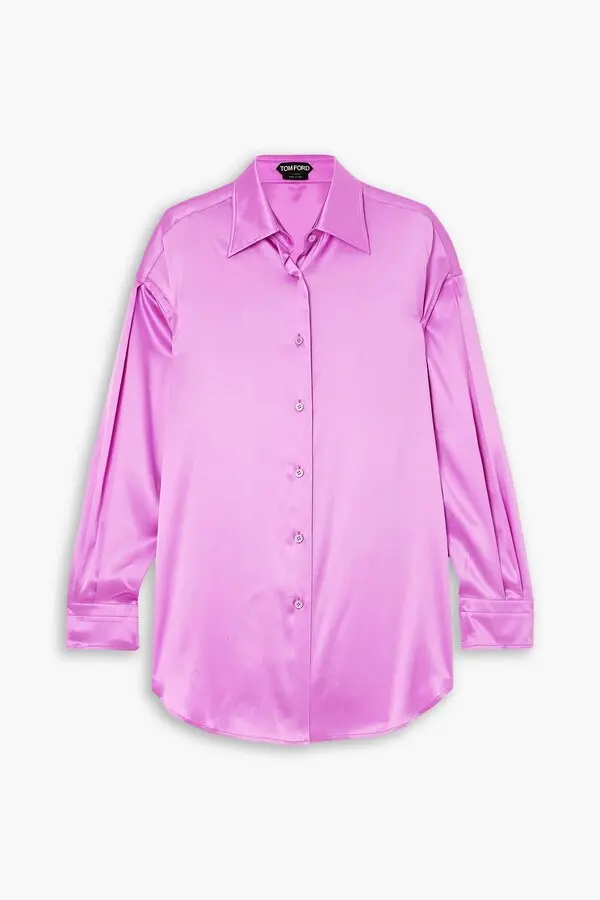 TOM FORD Oversized Stretch-silk Satin Shirt