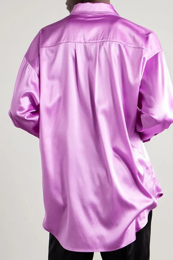 TOM FORD Oversized Stretch-silk Satin Shirt