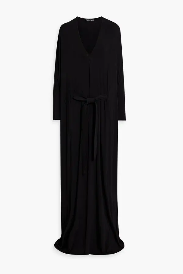 TOM FORD Belted Stretch-jersey Gown