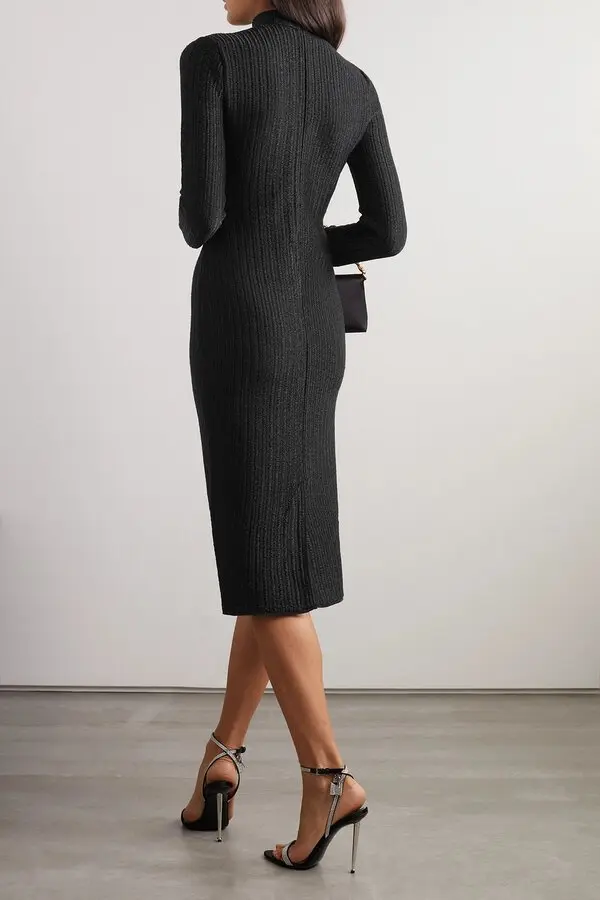 TOM FORD Ribbed Cotton-blend Midi Dress