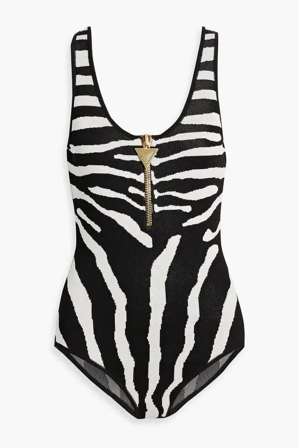Balmain Zebra Jacquard Bodysuit
